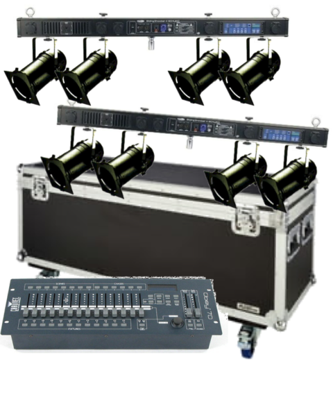 Pack PAR 56 sur barre DMX - Coté Coulisses